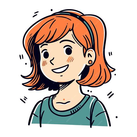 Premium Vector Vector Illustration Of A Smiling Girl With Red Hair