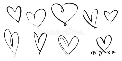 Corazón De Perro En El Set Estilo Dibujado A Mano Amor Al Símbolo