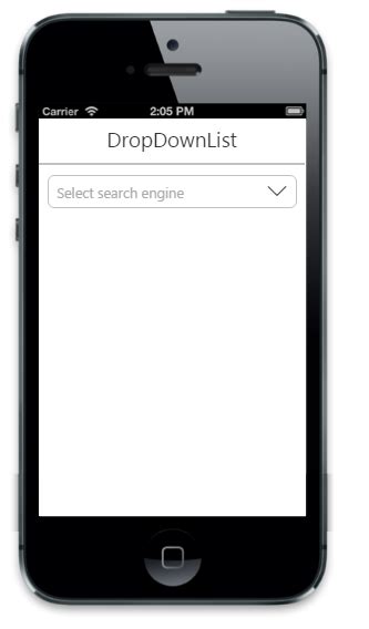 Getting Started Dropdownlist Mobilejs Syncfusion