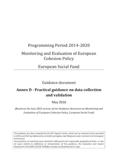 Pdf Annex D Practical Guidance On Data Collection And Validation Dokumen Tips
