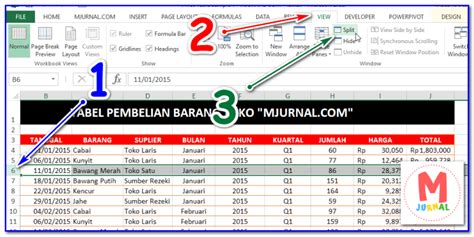 Cara Split Cell Excel Membagi Tampilan Sheet Microsoft Excel M Jurnal