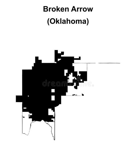 Broken Arrow Outline Map Stock Vector Illustration Of Detailed 357494985