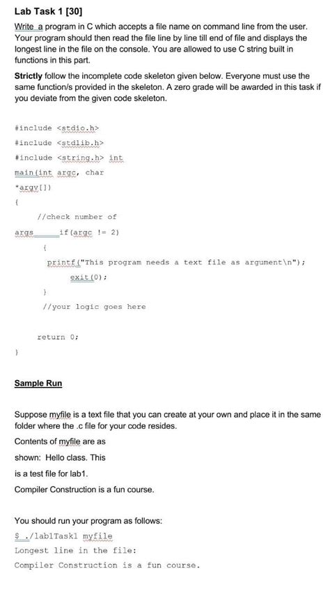 Solved Lab Task 1 30 Write A Program In C Which Accepts A