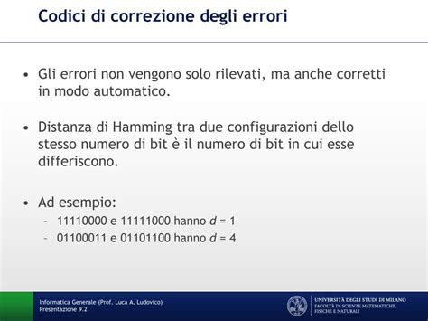 PPT Rilevamento E Correzione Di Errore PowerPoint Presentation Free