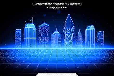 Premium Psd Abstract Background Digital City Concept Abstract Complex