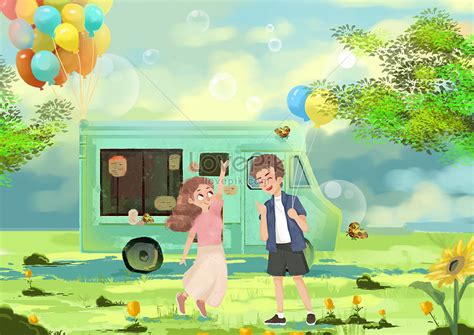 여름 방학 일러스트 무료 다운로드 Lovepik