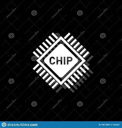 Chip Icon Flat Stock Illustration Illustration Of Radiotechnics