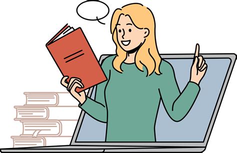 Woman Teacher On Laptop Lead Online Lesson 21476356 Png