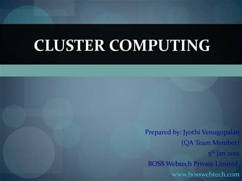 Cluster Computing Ppt