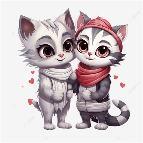 커플 엄마 고양이와 해피 발렌타인 데이의 귀여운 만화 캐릭터 큐피드 화살 큐핏 발렌타인 데이 하트 Png 일러스트 및 이미지 에 대한 무료 다운로드 Pngtree