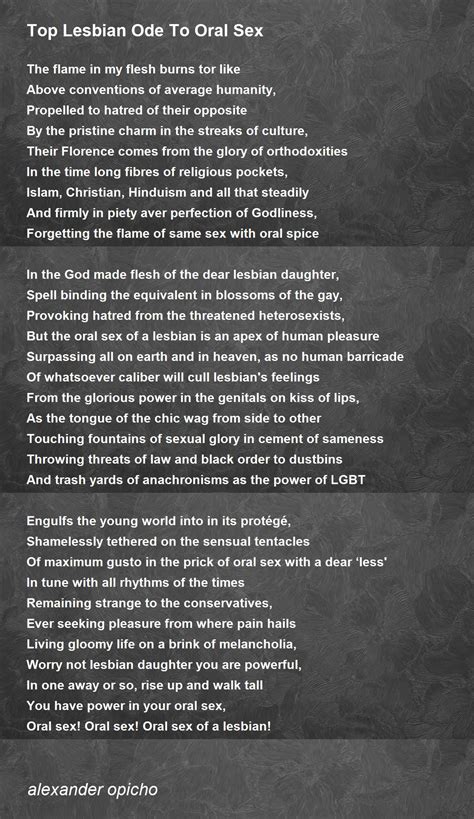 Top Lesbian Ode To Oral Sex Top Lesbian Ode To Oral Sex Poem By