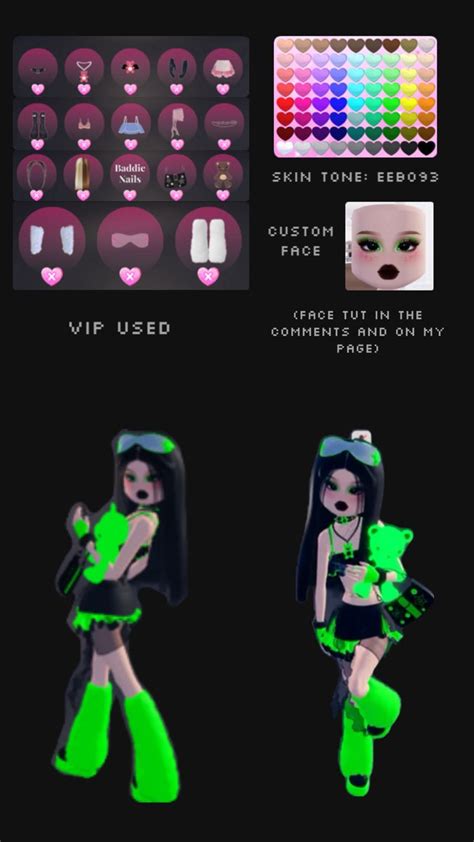 Black And Bright Green Dti Outfit In 2024 Bright Outfits Neon