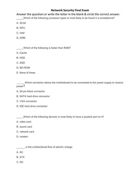 Network Security Final Exam