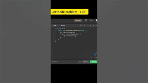 Leetcode Problem Split A String In Balanced Strings Leetcode Java