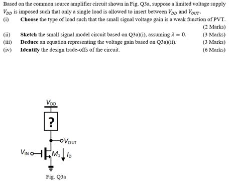 solved based on the common source amplifier circuit shown in