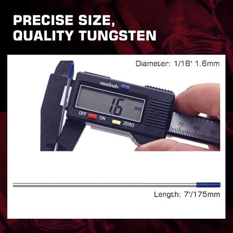 10 Pack Color Coded Tungsten Electrodes 2 Blue Red Lanthanated Tungsten