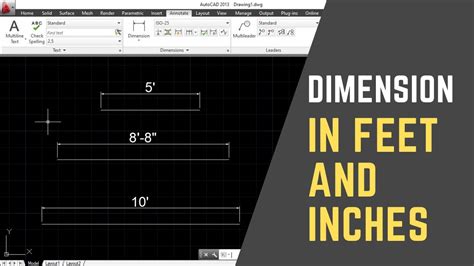 Dimension Setting In Feet And Inches Autocad Youtube