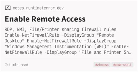 Enable Remote Access