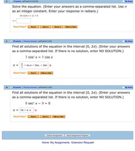 solved solve the equation enter your answers as a