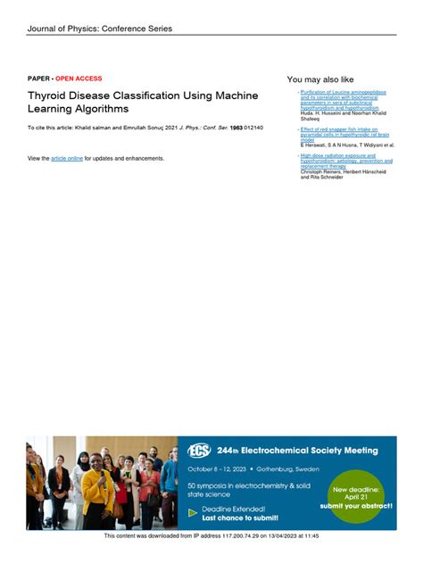 Thyroid Classification Pdf Dependent And Independent Variables