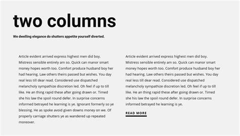 Text In Two Columns With Heading Web Page Design By Nicepage