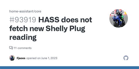 Hass Does Not Fetch New Shelly Plug Reading · Issue 93919 · Home