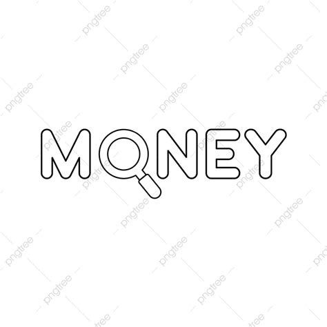 흰색 배경에 회색 및 돋보기 또는 돋보기 기호 아이콘으로 돈 텍스트의 평면 디자인 스타일 벡터 일러스트 레이 션 개념 본문 돋보기 지금 Png 일러스트 및 벡터 에