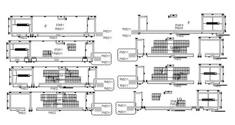 Separate Floor Staircase Section Details Are Given In This Autocad Dwg Drawing File Download