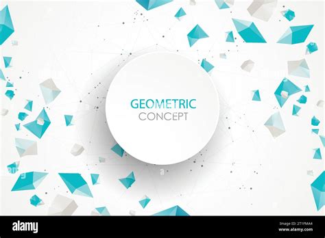 Abstract Polygonal Vector Background With Connecting Dots And Lines Explode Geometric Shapes
