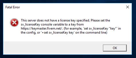 Server I Keep Getting This Server Does Not Have A License Key