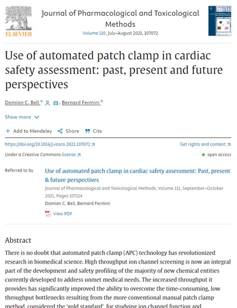 Use Of Automated Patch Clamp In Cardiac Safety Assessment Past