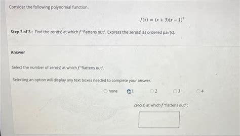 Solved Consider The Following Polynomial Function Chegg