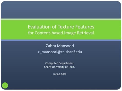 Evaluation Of Texture In Cbir Ppt