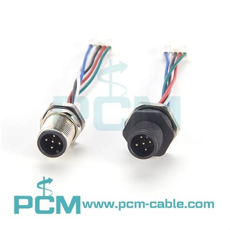 맞춤형 M12 5 Pin A 코딩 스트레이트 수컷 소켓 솔더 접점 패널 마운트 커넥터 와이어 공급업체 제조업체 도매 견적 Premier