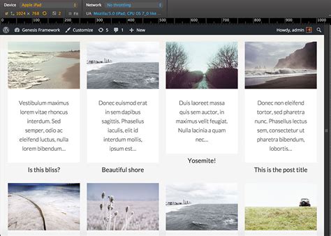Responsive Featured Posts Grid With Titles Below Images And Excerpts Overlay On Hover In