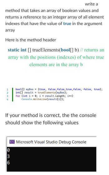 Answered 6 936 3 123 2 4 Write A Method That Takes An Array Of Boolean