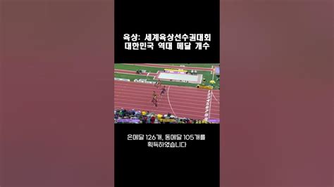 육상 세계선수권대회 대한민국 역대 메달 개수 Youtube