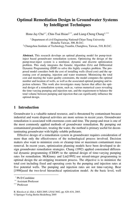 Pdf Optimal Remediation Design In Groundwater Systems By Intelligent Techniques