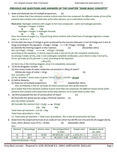 hsslive xi chem ch 1 some basic concepts q and a pdf mole unit