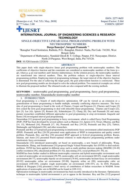Pdf Single Objective Linear Goal Programming Problem With Neutrosophic Numbers