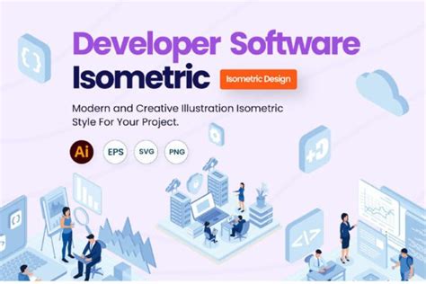 Developer Software Isometric Set Bundle Graphic By Alwichabib