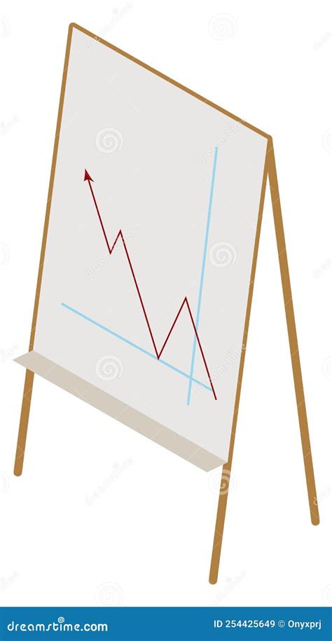 Isometric Flipchart Icon Statistical Data Presentation Symbol Stock