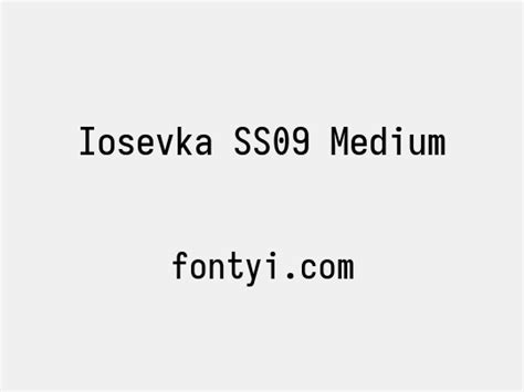 Iosevka Ss09 Medium 字易网