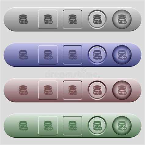 Database Table Cells Flat White Icons On Round Color Backgrounds Stock