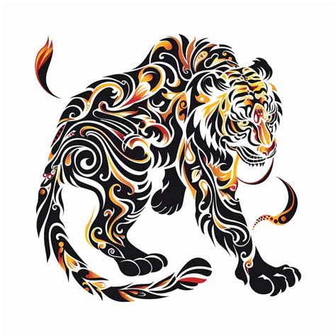 دانلود طرح ببر سیاه و سفید