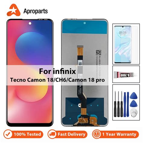 Display For Tecno Camon 18 18P CH6 CH6n CH7n CH7 LCD With Touch Screen Assembly Glass Digitizer