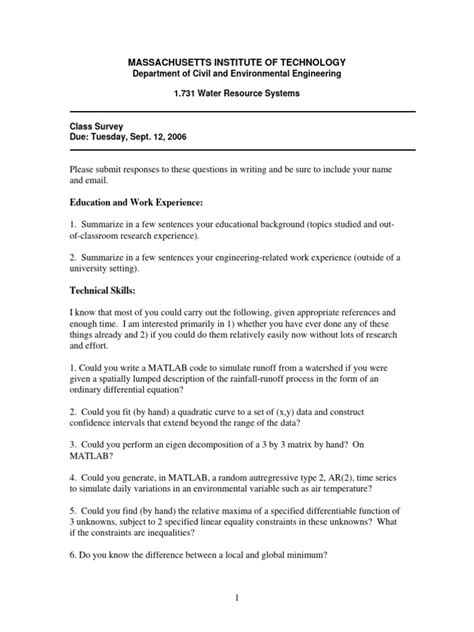 Survey Pdf Mathematical Optimization Matlab