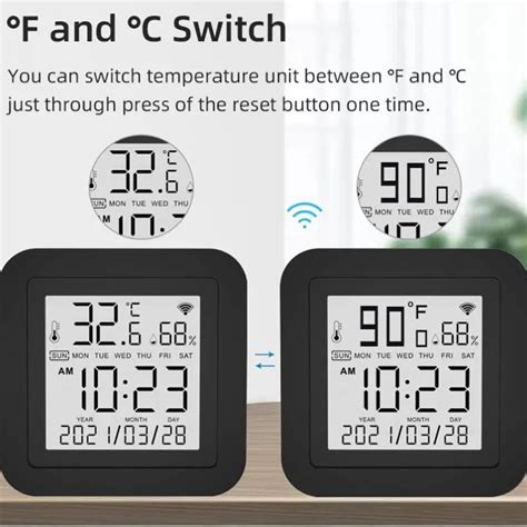 Smart Temperature Humidity Display WiFi Myretail Lk