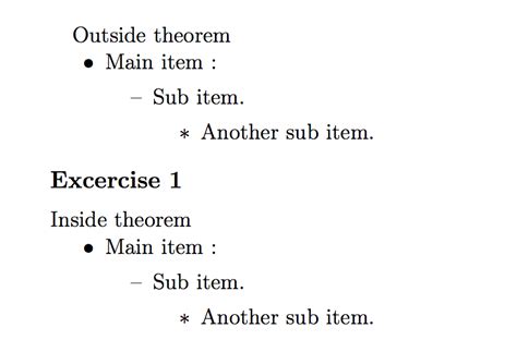 Lists Easylist Inside Ntheorem TeX LaTeX Stack Exchange