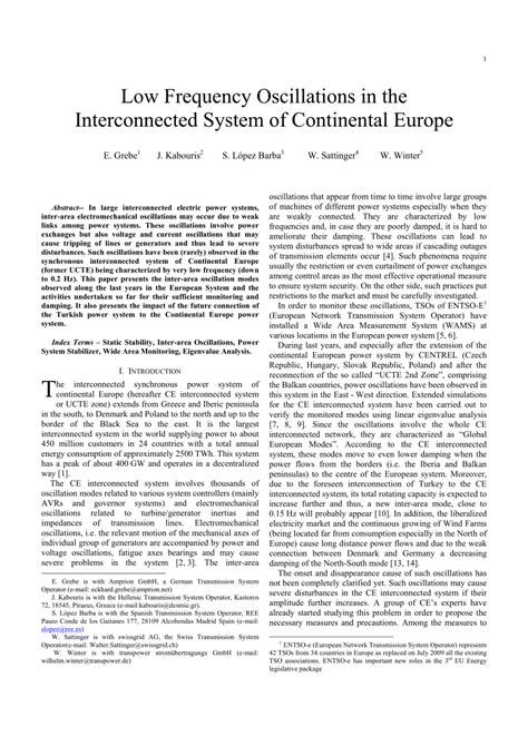 pdf low frequency oscillations in the interconnected system of